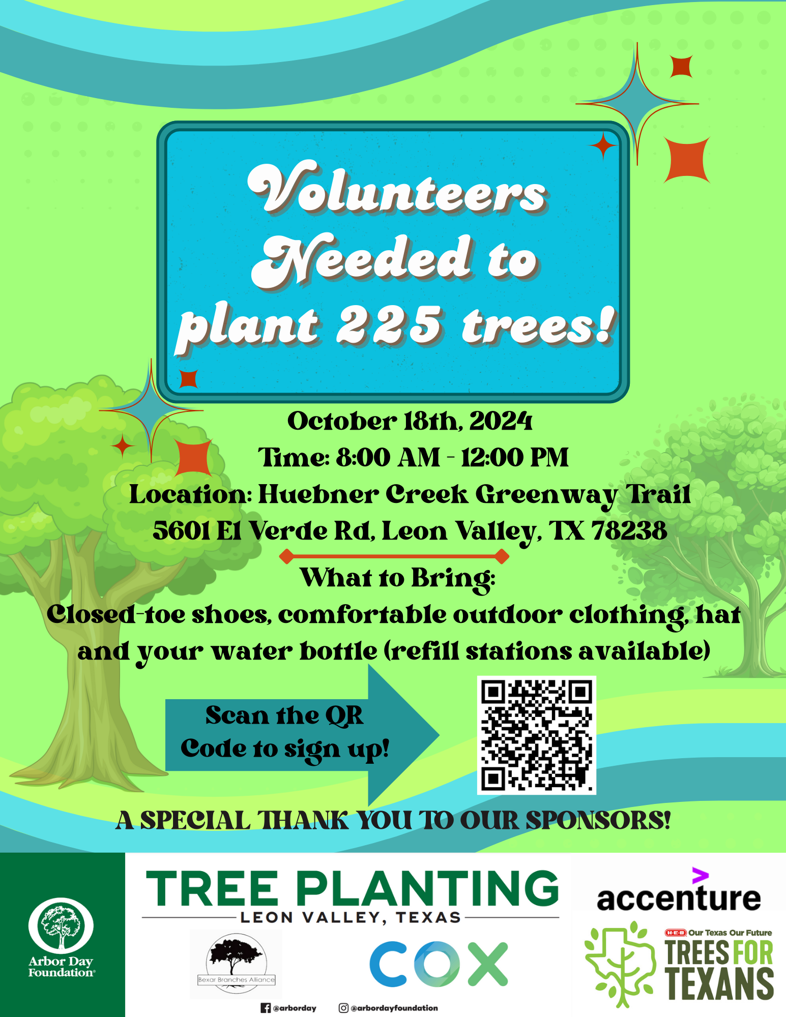Huebner Creek Greenway Trail Tree Planting | Leon Valley Texas