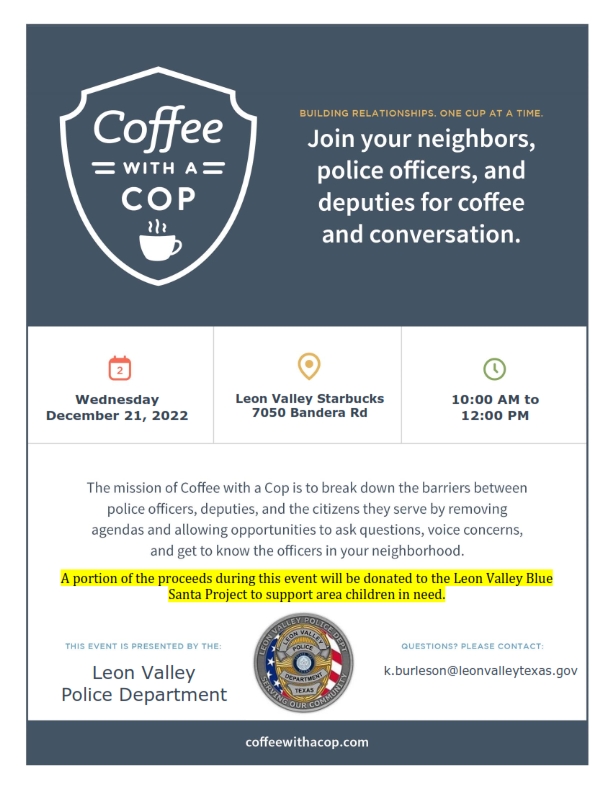 Coffee with a Cop | Leon Valley Texas