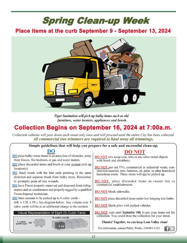 Spring Clean-Up Week | Leon Valley Texas
