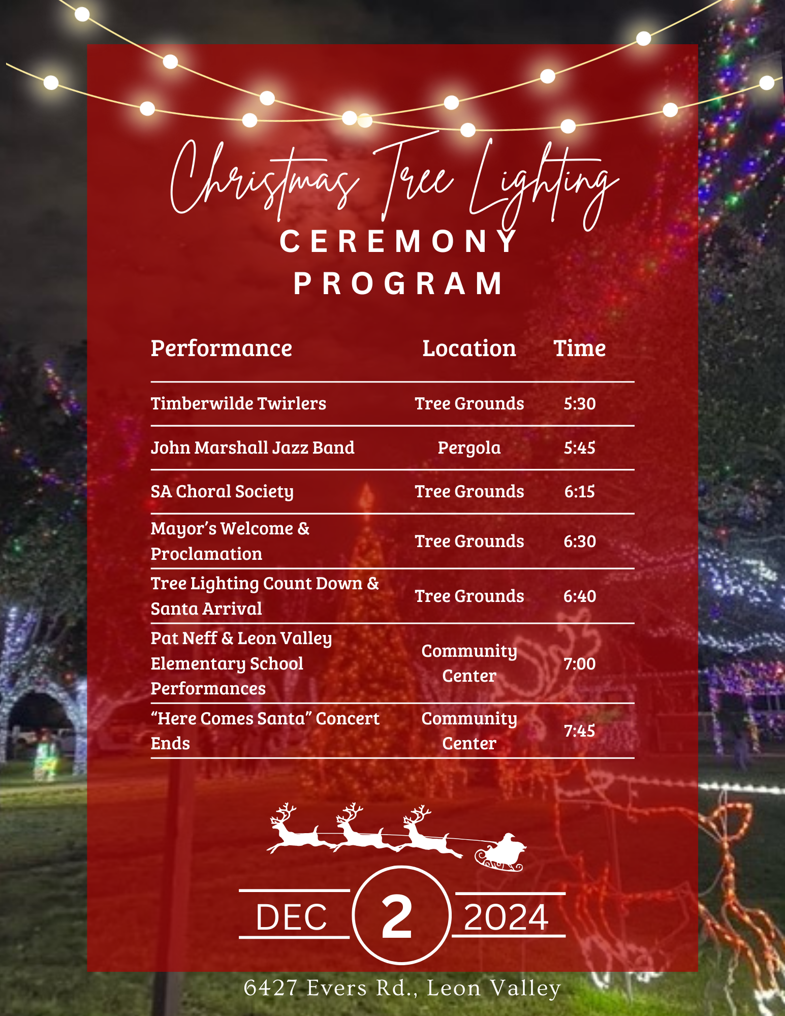 Annual Tree Lighting Ceremony | Leon Valley Texas