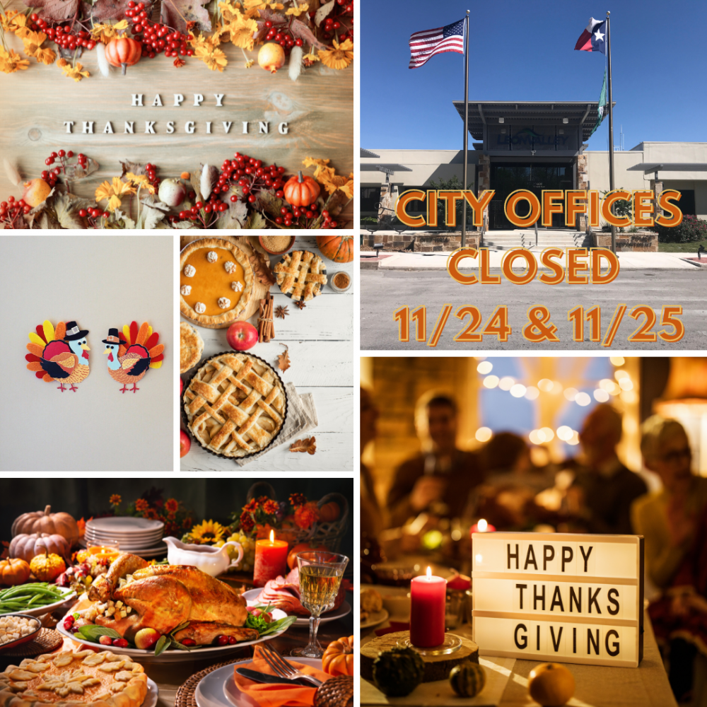 City Offices Closed in Observance of Thanksgiving | Leon Valley Texas